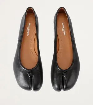 MAISON MARGIELA Leather Tabi Ballerina Flats - Black