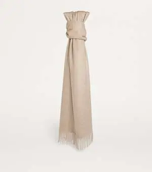 Max Mara Cashmere Fringed Scarf - Beige