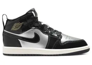 JORDAN Jordan 1 Mid SE Sneakers Black/metallic Silver/sail