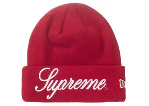 Supreme New Era Script Beanie - Red