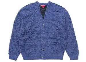 Supreme Textured Knotted Cardigan - Blue