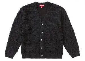 Supreme Textured Knotted Cardigan - Black