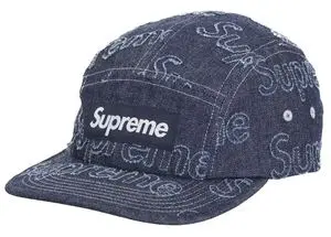 Supreme Lasered Denim Camp Cap - Navy Blue