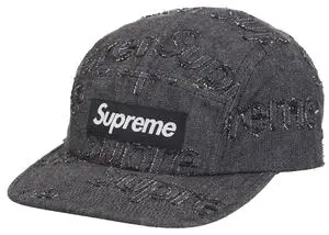 Supreme Lasered Denim Camp Cap - Black
