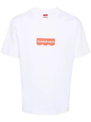 GROUND ZERO Logo-Print Cotton T-Shirt White