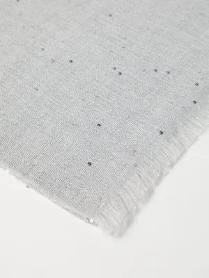 Brunello Cucinelli Fringed Sequin Detailing Scarf