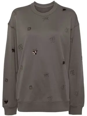 JNBY Butterfly-embroidered Sweatshirt - Grey