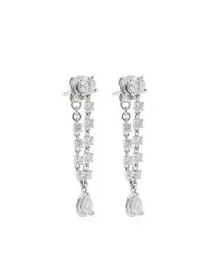 ANITA KO 18kt White Gold Olivia Diamond Drop Earrings - Silver