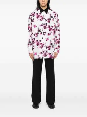 Yohji Yamamoto Khadi Flower Printed Shirt