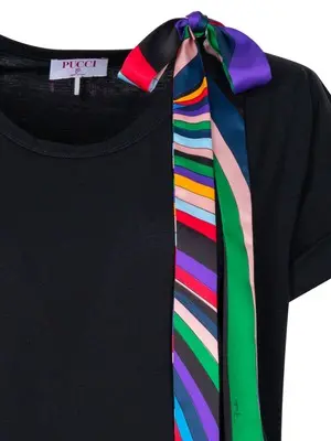 Emilio Pucci Iride-print T-shirt With Bow Detail