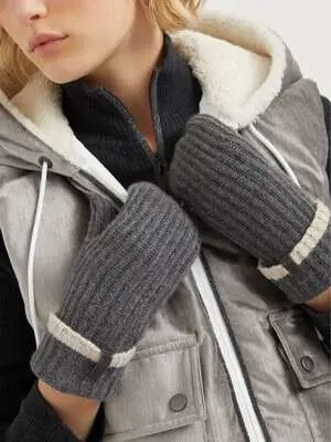 Brunello Cucinelli Cashmere Mittens - Grey