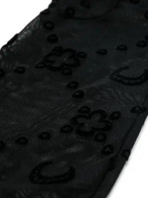 MARINE SERRE Mesh Flock Long Gloves - Black
