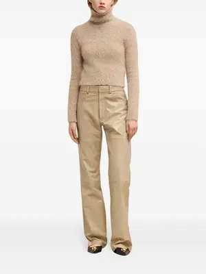 Ami Brushed-effect Roll-neck Jumper - Neutrals
