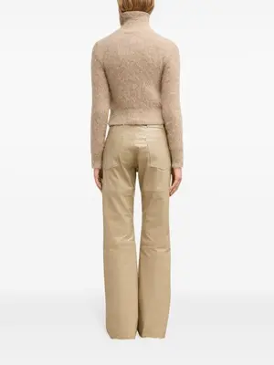 Ami Brushed-effect Roll-neck Jumper - Neutrals