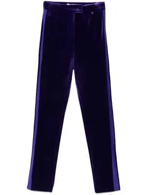 NISSA High-waisted Velvet Trousers - Purple