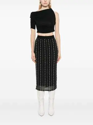 Versace Pearl-embellished Midi Skirt