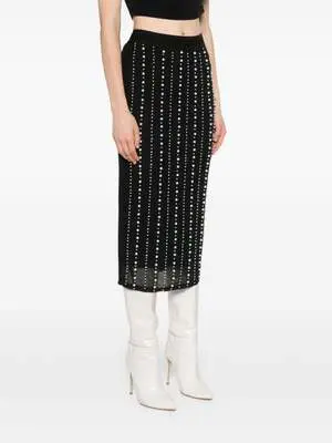 Versace Pearl-embellished Midi Skirt