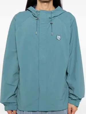 Maison Kitsuné Fox Head Embroidered Windbreaker - Blue