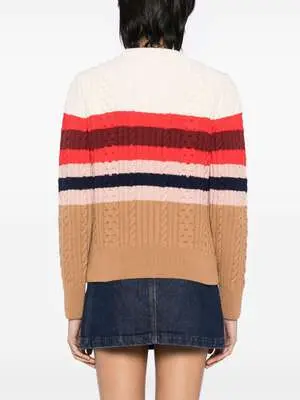 Maison Kitsuné Striped Cable Jumper