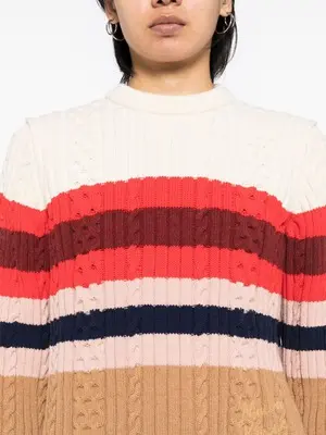 Maison Kitsuné Striped Cable Jumper