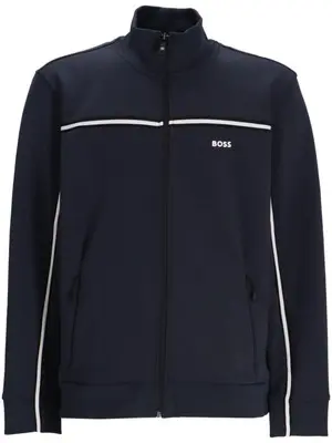 BOSS Logo-print Zip-up Jacket - Blue
