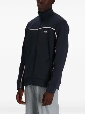 BOSS Logo-print Zip-up Jacket - Blue