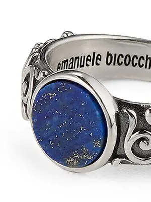 Emanuele Bicocchi Arabesque Lapis Lazuli Ring - Silver