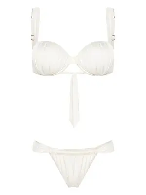 NOIRE SWIMWEAR Ruched Bikini Set - White