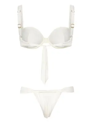 NOIRE SWIMWEAR Ruched Bikini Set - White