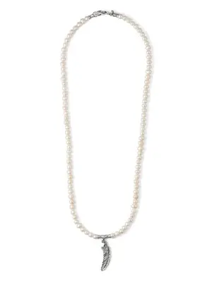 Emanuele Bicocchi Feather Charm Necklace - Silver