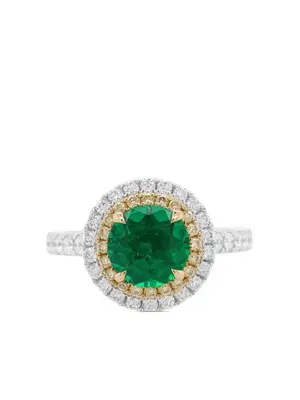 HYT JEWELRY 18k Gold, Diamond, And Emerald Ring - White