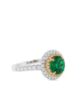 HYT JEWELRY 18k Gold, Diamond, And Emerald Ring