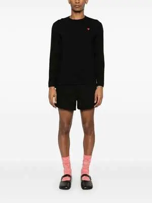 Play Comme Des Garcon Heart-patch T-shirt - Black