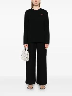 Play Comme Des Garcon Heart-patch T-shirt - Black