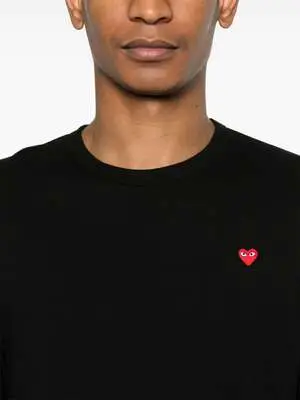 Play Comme Des Garcon Heart-patch T-shirt - Black