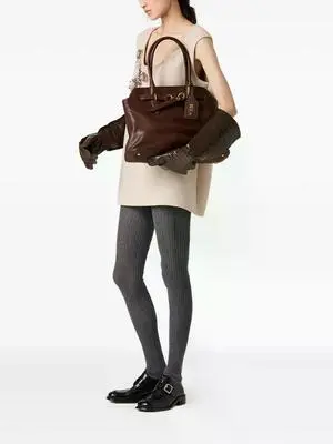 Miu Miu Aventure Nappa Leather Top Handle Bag - Brown