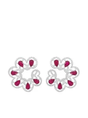 HYT JEWELRY 18k Gold Diamond And Ruby Earrings - White