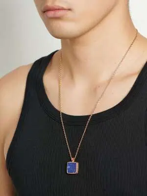 Emanuele Bicocchi Square Lapis Lazuli Pendant Necklace - Gold