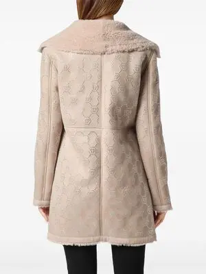 Philipp Plein Monogram-pattern Shearling Coat