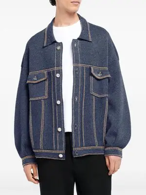 BARRIE Oversized Denim Jacket - Blue