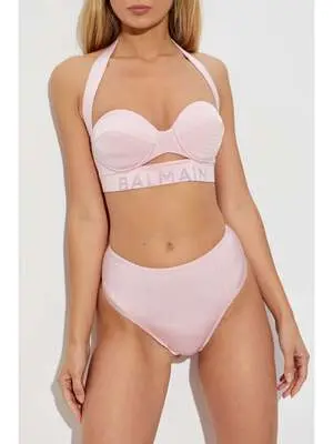 Balmain Logo-embellished Bikini Set - Pink