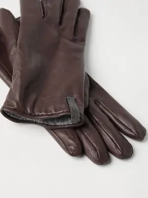 Brunello Cucinelli Leather Gloves - Brown