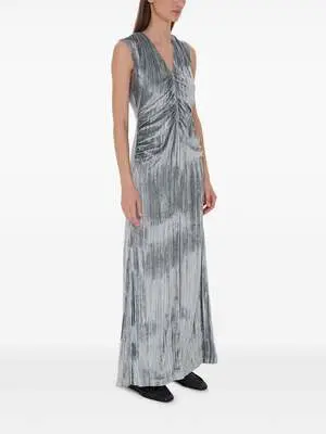 A.M.G. Zip-up Velvet Maxi Dress