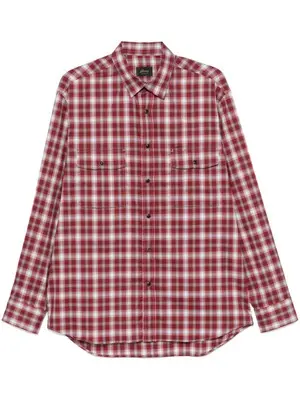 Brioni Checked Shirt Red