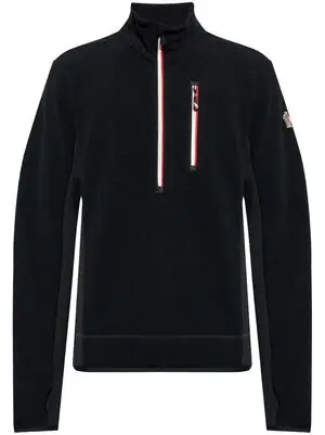 Moncler Embroidered Logo High Neck Sweater