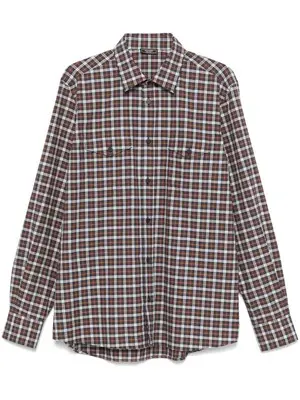 Peserico Checked Shirt - Brown