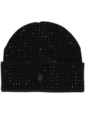Kurt Geiger Crystal-Embellished Eagle Beanie In Black - 30  display picture 2