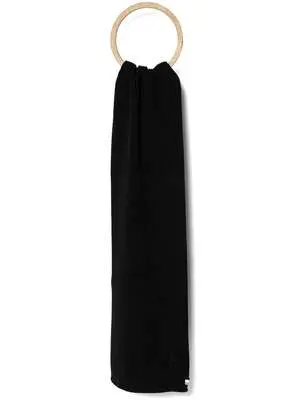 BOSS Ribbed-knit Scarf - Black