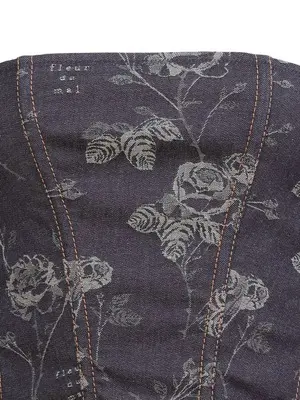 FLEUR DU MAL Floral-jacquard Corset Top - Blue