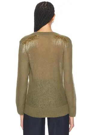 Burberry V-neck Sweater With Shearling Detail